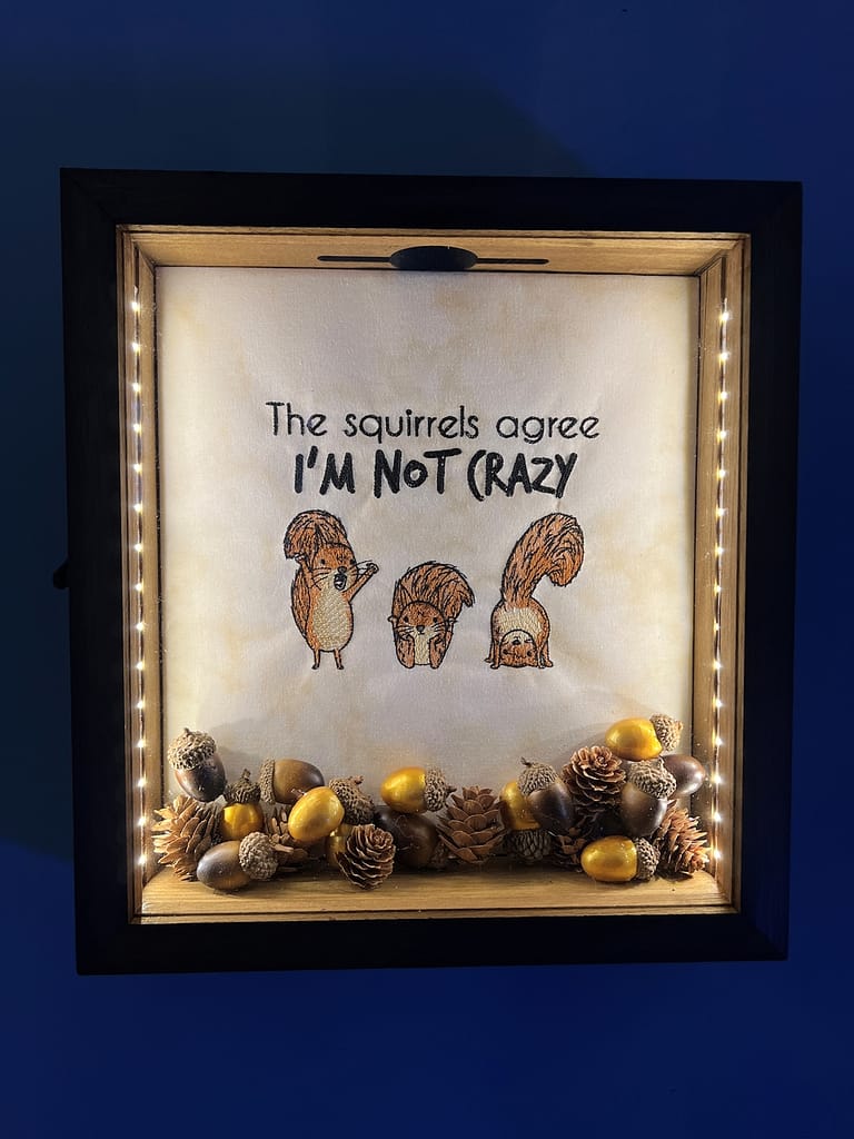 Crazy Squirrels Light Box - Maryland Fiber Arts